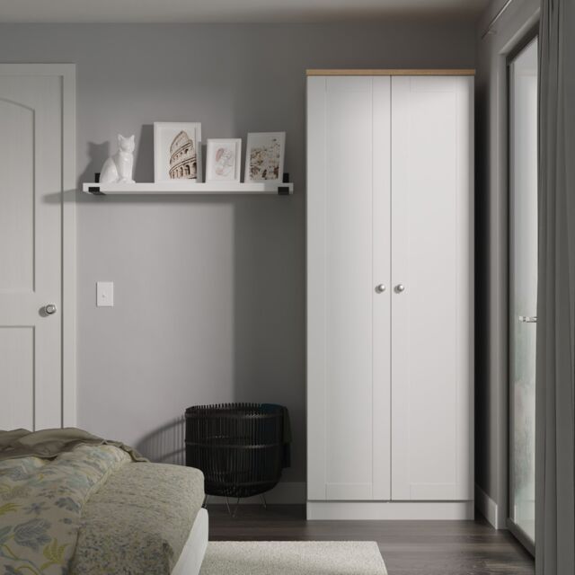 Ready Assembled 2 U Cumbria Tall Plain Double Wardrobe (Ready Assembled ...
