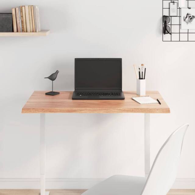Berkfield Home Table Top Light Brown 80x50x2 cm Treated Solid Wood Oak ...