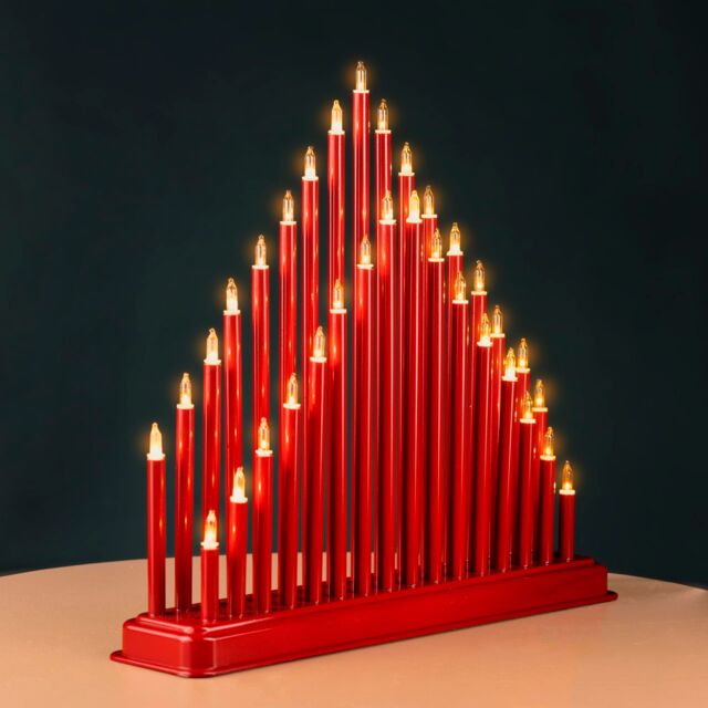 Marco Paul Christmas Candle Bridge Red - 33 LED Arch Pre-Lit by ...