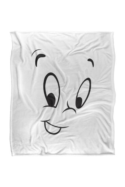 DreamWorks Casper Blanket 152 x 127 cm The Friendly Ghost Face Soft ...