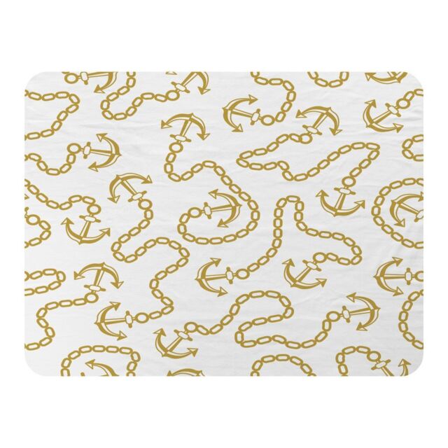 Benjamin Tate Design Anchor & Chains Blanket in Natural - Size: 120 cm ...