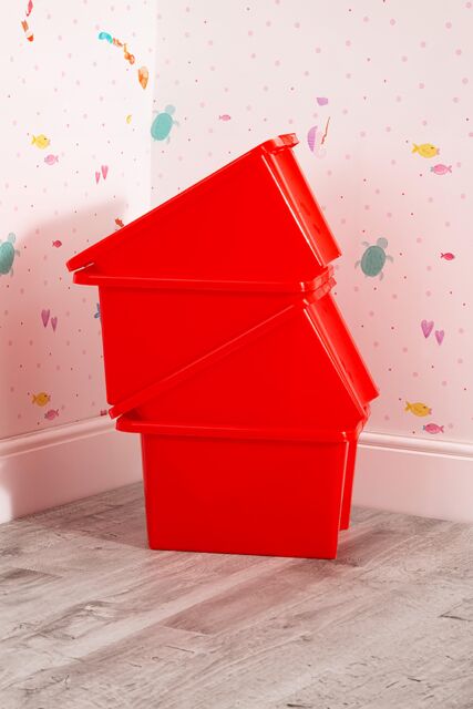 Wham Stack & Store 4x 30L Box in Red by Debenhams | uFurnish.com