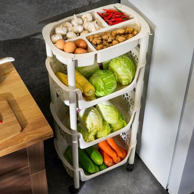 4-Tier Kitchen Vegetable Fruit Storage Trolley Cart by Debenhams ...