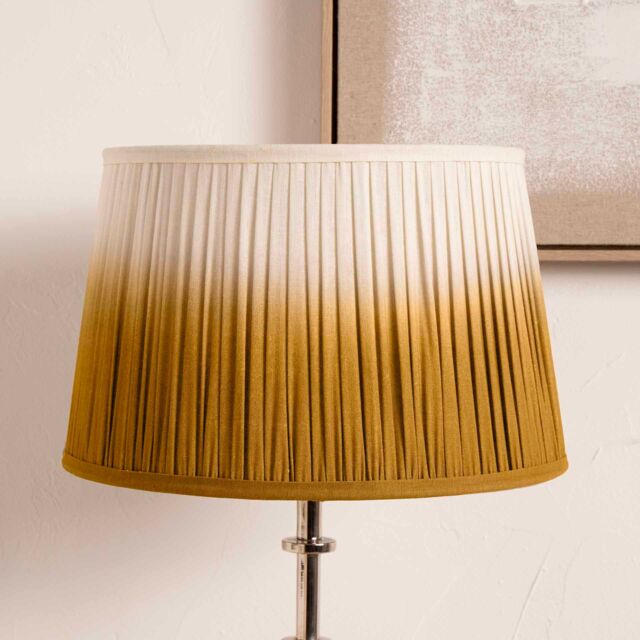 Ruma Mustard Yellow Ombre Pleated Tapered Lamp Shade for Table Lamps ...