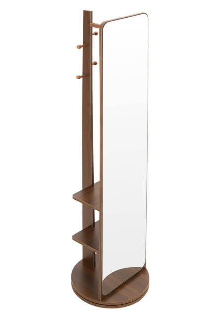 Living and Home 360° Rotating Full-Length Mirror with Coat Rack in ...