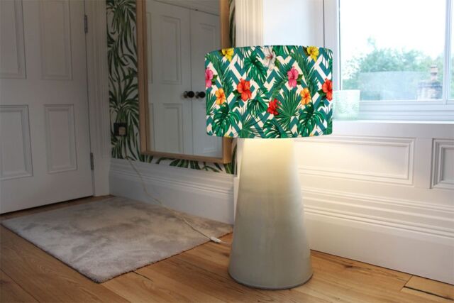 Benjamin Tate Design tropical leaves geometrics ceiling lamp shade in ...