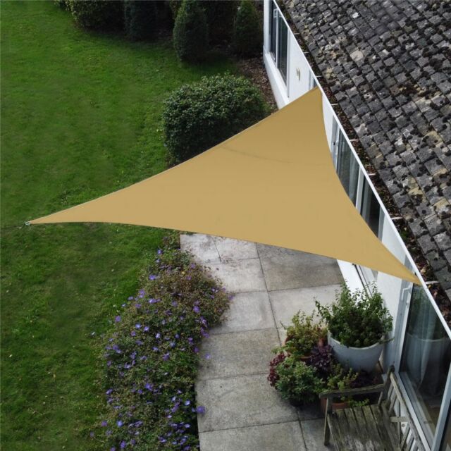 Woven Wood 2x2x2m Triangle Sand Premium Waterproof Sail Shade in Light ...