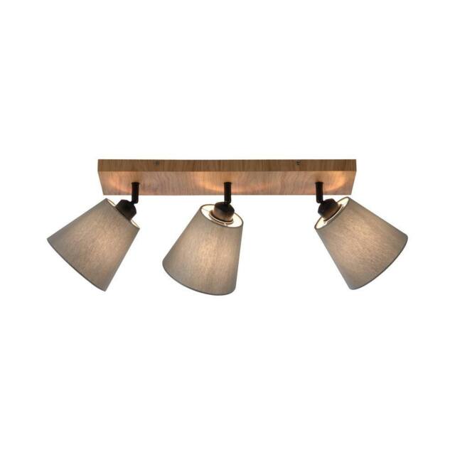 Netlighting Green Mich Ceiling Spotlight Bar Natural Wood 3xE27 in ...