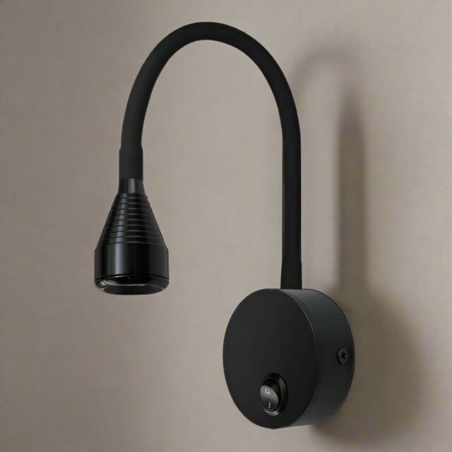 CGC Lighting 'Stoney' LED Black Flexible Wall Light Bedside Table ...