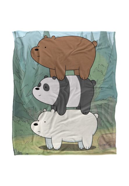 Cartoon Network We Bare Bears Bear Stack Silky Touch Super Soft Throw Blanket 152 X 127 cm in ...