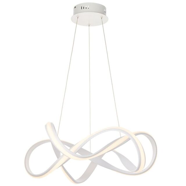 Loops LED Ceiling Pendant Light 44W Warm White 630mm White Loop Feature ...