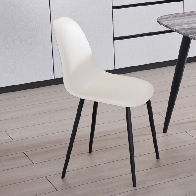 Core Products Pair of Aspen Curve Dining Chairs, Plastic Seat with ...
