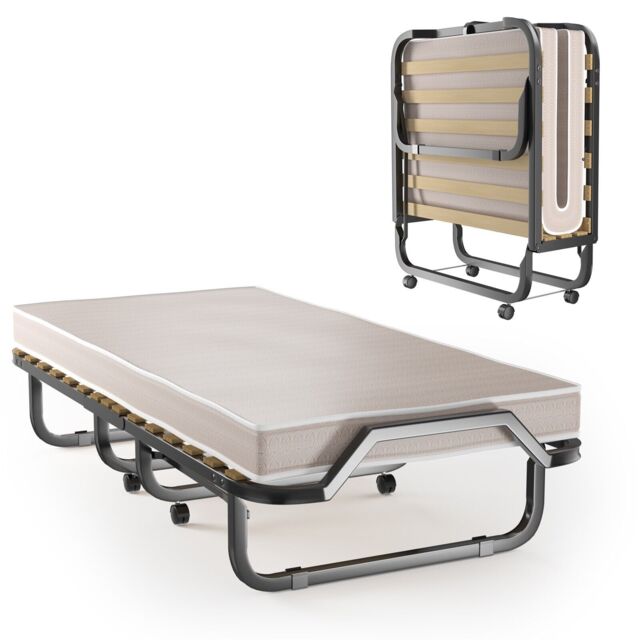 Gymax Portable Metal Guest Bed Folding Bed With 10CM Memory Foam ...