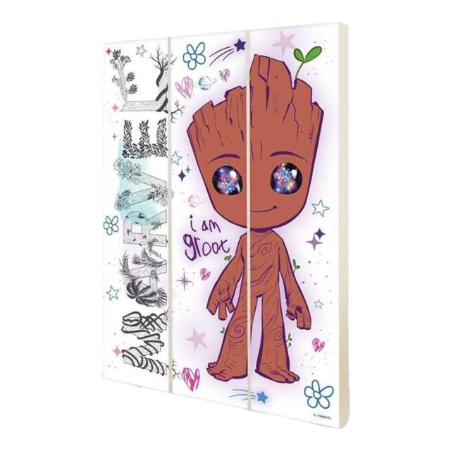 Marvel Groot Galaxy Eyes - Patricia Wood Print in Off-White by ...