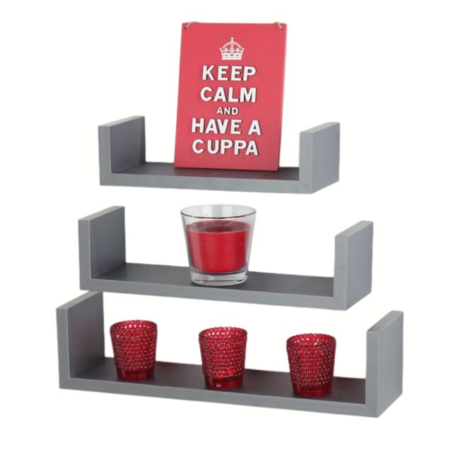 "Core Products Hudson Set Of 3 Floating ""U"" Shape Wall Shelf Kit ...