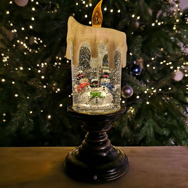 Samuel Alexander 25cm Snowtime Dual Power LED Christmas Glitter Water ...