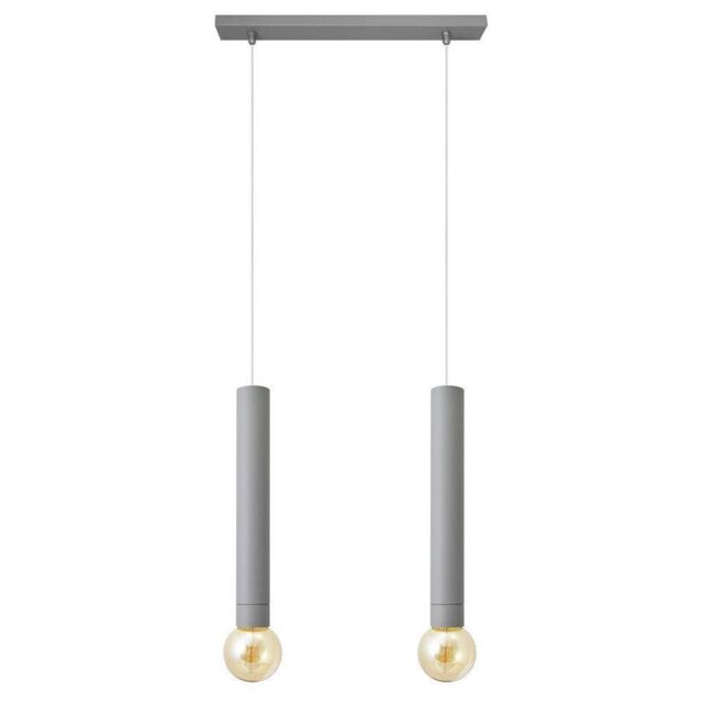 Netlighting Tuba Straight Bar Pendant Ceiling Light Grey 40cm by ...