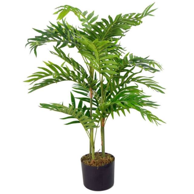Leaf 80cm Design UK Large Realistic Artificial Palm Tree Areca in Green ...