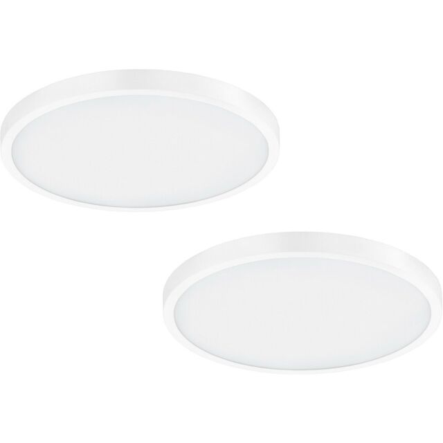 Loops 2 PACK Wall / Ceiling Light White 400mm Round Surface Mounted 25W ...