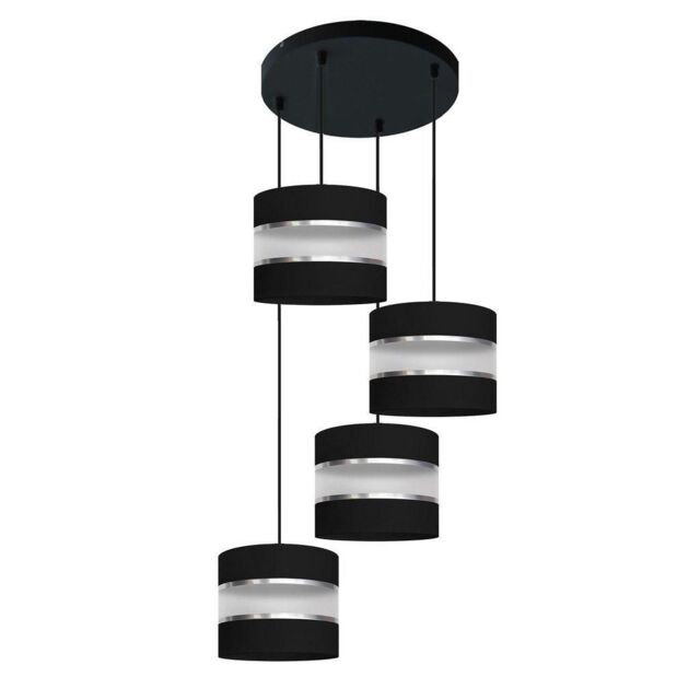 Netlighting Helen Cluster Pendant Ceiling Light Black Silver 35cm by ...