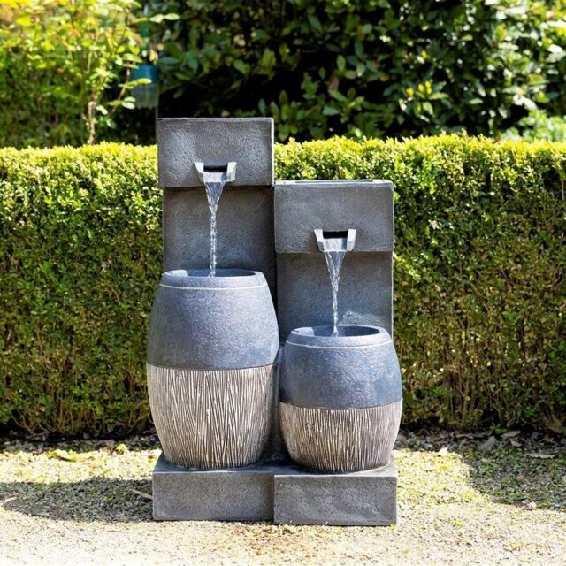 Primrose Covo Pouring Bowls Water Feature With Lights 74cm in Grey by ...