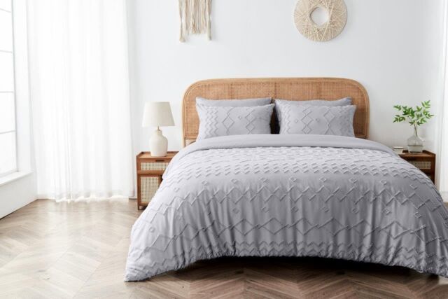 GAVENO CAVAILIA Luxury Clark Duvet Cover Set in Grey - Size: Single by ...