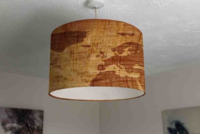 Benjamin Tate Design old paper texture ceiling lamp shade in Natural by ...