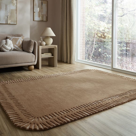 Abel Border Wool Rug by Dunelm | ufurnish.com