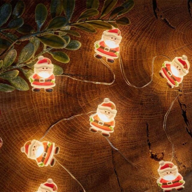 Santa String Lights 20 Led Warm White Indoor Christmas Decor by eBay ...