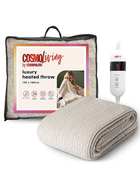 Cosmo Living Luxury Heated Throw 9 Settings Silver - 120cm X 160cm by ...