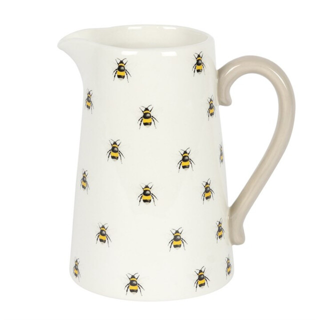Flower Jug Vase Pitcher Bee Ceramic White Table Decor Gift by eBay ...