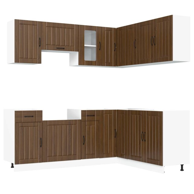 Kitchen Cabinet Set Highboard Cabinet Storage Cupboard Engineered Wood ...