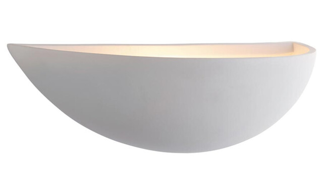 Paintable Plaster Wall Uplighter 405mm Mini Crescent Wall Washer Light ...