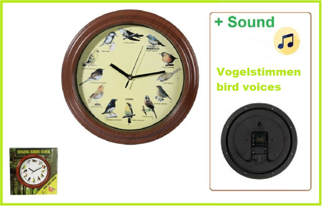 Bird Sounds Wall Clock Bird Kids Clock With Sound Animals Every Hour by ...