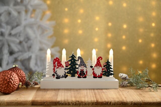 Christmas Decorations Gonk Candle Bridge Gonks Led Light Wooden by eBay ...