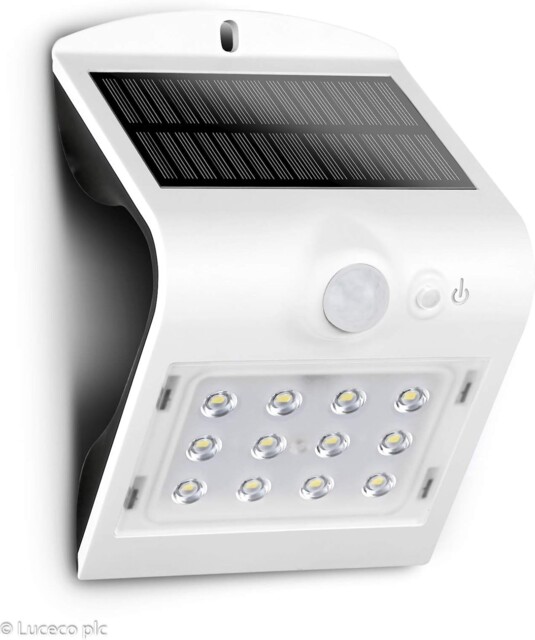 Luceco Solar Guardian Pir Wall Light White Ip65 1.5w 220lm 4000k by ...