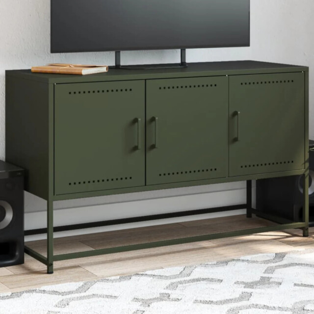 Industrial Steel 40 Inch Tv Tele Stand Unit Cabinet With 3 Doors & by ...