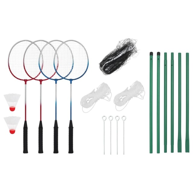 Outdoor Badminton Set, 4 Rackets, Metal & Pe, 620x151 Cm, Family Fun by ...