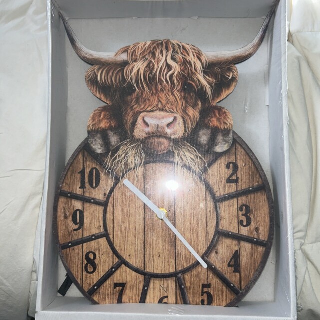 Nemesis Highland Cow Clock Gift Idea by eBay | ufurnish.com