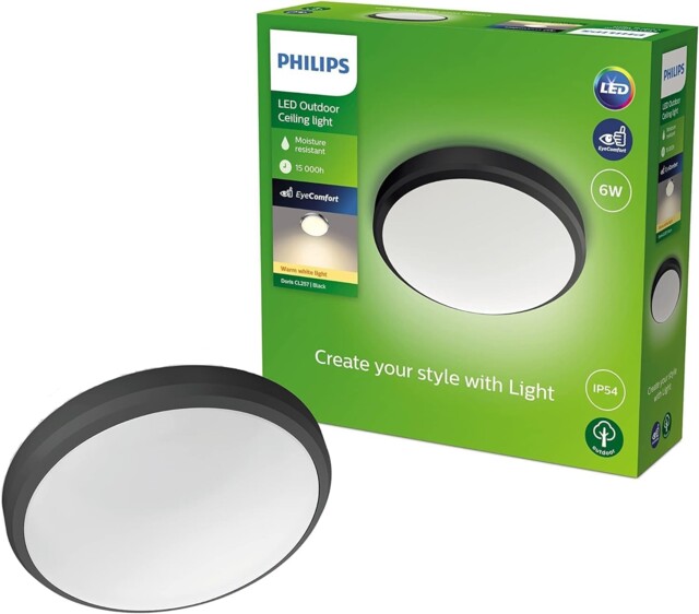 Philips Led Doris Outdoor Ceiling Light 6w [warm White - Ceiling, by ...