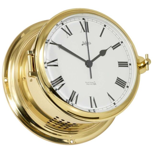Royal Ship's Bell Clock Brass Roman 180mm Bell Mechanical Quartz by ...
