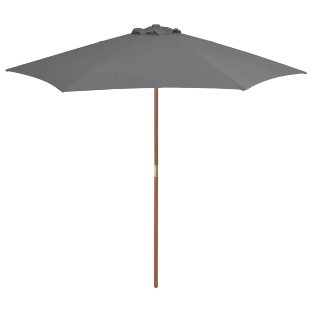 2.7m Garden Parasol With Wooden Pole Sun Shade Patio Outdoor Umbrella ...