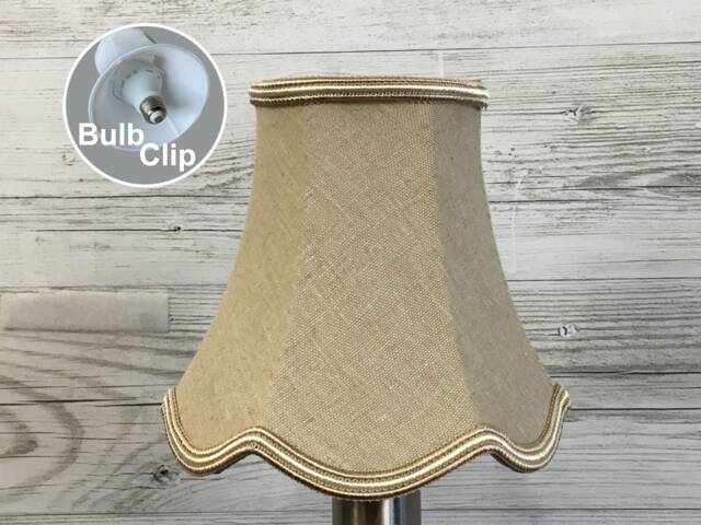 Taupe Scalloped Empire Candle Shade - Fawn Lampshade Chandelier Light ...