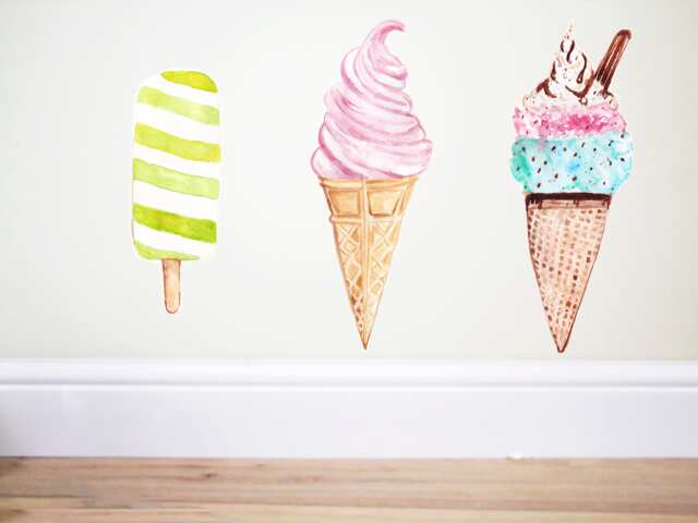 Individual Ice Cream Wall Decal, Lolly Sticker, Playroom Stickers ...