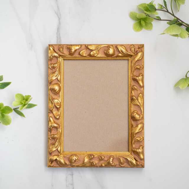 5x7 Inch Handmade Ornate Gold Leaf Frame - Vintage Style Wooden Picture ...