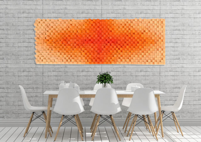 Burnt Orange Wall Decor, Large Wood Art, Modern Farmhouse Oversized ...