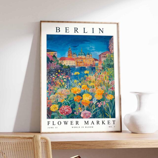 Berlin Flower Market Poster German Floral Wall Art by Etsy | ufurnish.com