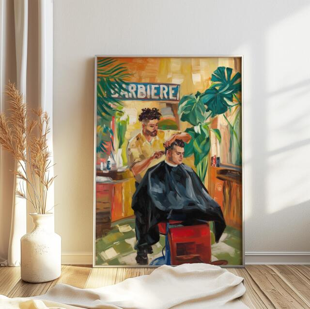 Barbershop Poster, Retro Barber Wall Art, Hairdressing Print, Classic ...