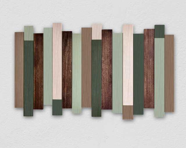 Rustic Modern Wood Wall Art Upcycled Green & Brown Strips by Etsy ...