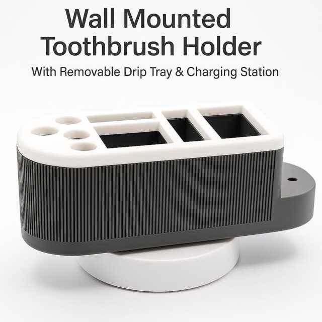 Wall Mounted Toothbrush Organizer Electric Charging Station Holder ...